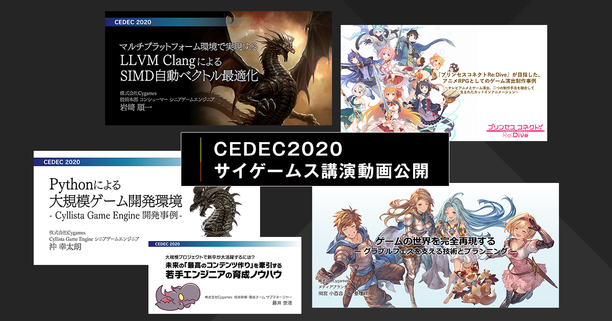 サイゲームスのCEDEC2020講演動画を期間限定で公開！ | Cygames Magazine（サイマガ）